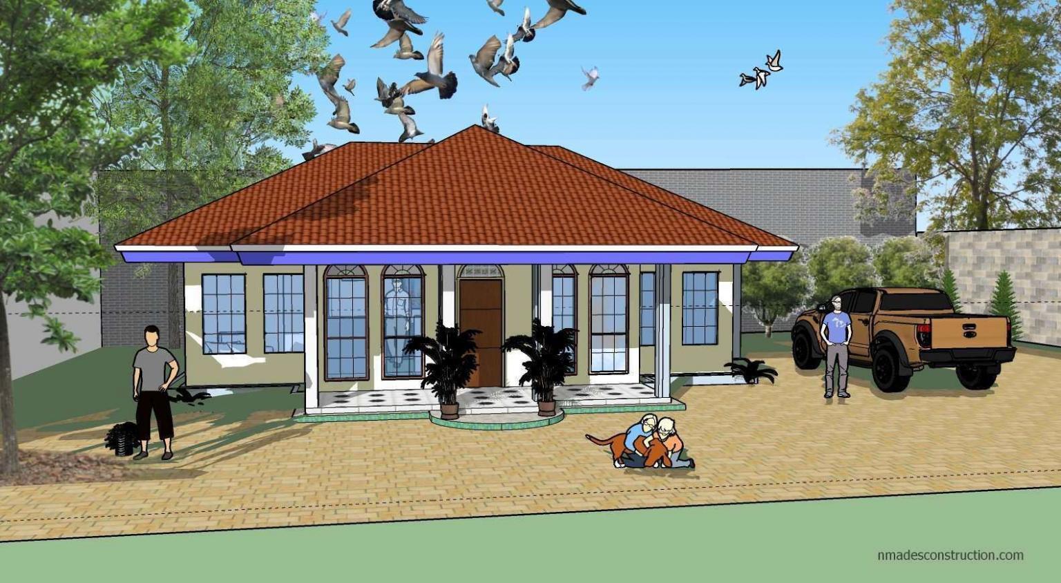 Design of One Storey Residential House Design